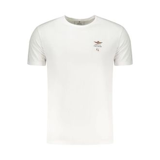 Aeronautica Homme, Tops, Blanc, Taille: M T-shirt en coton &agrave; col rond