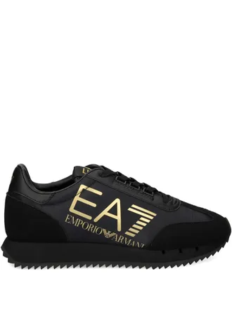Emporio Armani baskets à détail de logo - Noir
