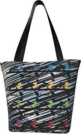 AOOEDM Love Rowing In Sea Sac d&eacute;picerie r&eacute;utilisable Sac &agrave; provisions Sac &agrave; bandouli&egrave;re d&eacute;contract&eacute; Sac &agrave; main pour hommes Femmes Sac de march&eacute; ECO Sac de pl