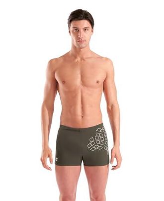 Arena Mens Kikko Graphic Swim Short, Dark Sage-White, 75 Homme