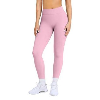 Generic Legging en tricot pour femme avec taille, respirant, pour les activit&eacute;s de plein air comme la course, le fitness et le yoga, Rose, XXL