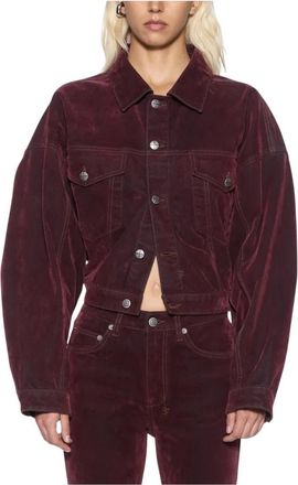 Ksubi Femme, Vestes, Rouge, Taille: 40/42 FR Veste Trucker D&eacute;contract&eacute;e