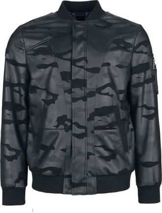 Black Premium by EMP Homme veste de transition noire avec motif camouflage XXL