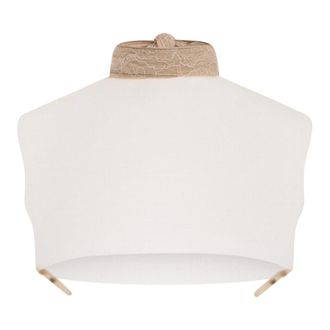 Philosophy di Lorenzo Serafini Crop Top mit hohem Spitzenkragen - - Tops - Damen - Beige - XS