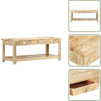 vidaXL The Living Store Couchtisch 110 x 50 x 45 cm Handgemalt Massivholz Mango - Beistelltisch