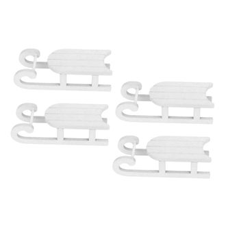 Artibetter 4 St&uuml;ck Wei&szlig;e Weihnachtsschlitten Dekoration aus Holz Filigrane Weihnachtsdeko f&uuml;r Zuhause und Festtage