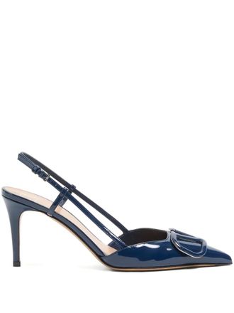 Valentino Garavani VLogo signature patent leather pumps - Bleu