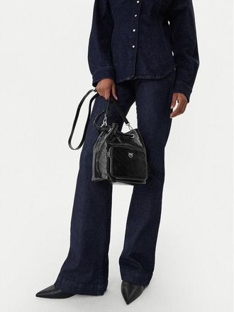 Pinko Handtasche Cargo Bucket Vitello Al 25-26 PLTT 105112 A2JC Schwarz