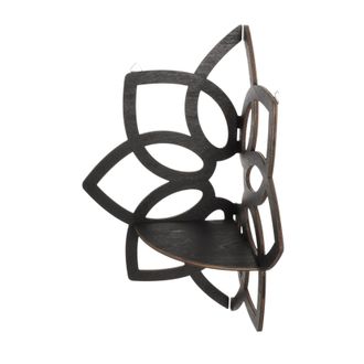 Supvox Mandala Wandregal aus Holzoptik Eckregal mit Mandala Motiv Stabile Wandhalterung Dekoratives Eckboard f&uuml;r Wohnzimmer Schlafzimmer K&uuml;che und Bad Einfac