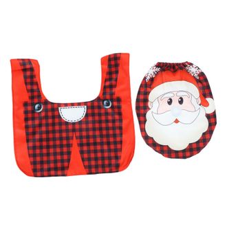 OSALADI Toilettensitzschutz Satz Weihnachten Waschbare Toilettenmatte mit Anti Rutsch Vlies Kompatibel mit Ovalen Standard Toilettendeckeln Festliche Weihnach