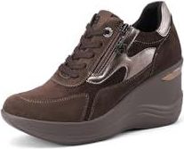 Queen Helena Baskets compensées Baskets Hautes Platform Femmes X33-33, marron, 39 EU