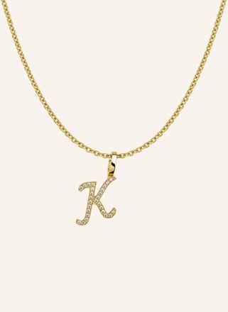 Cada Cada Kette Tiny Diamond Letter K gold