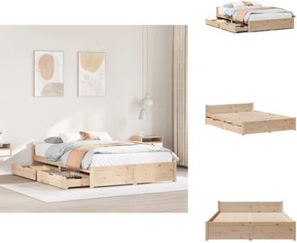 vidaXL Massivholzbett ohne Matratze 120x200 cm Kiefernholz - Bettrahmen - Bettgestell - Schlafzimmerbett - Doppelbett