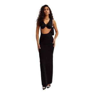 Jean Paul Gaultier Elegantes schwarzes Maxi-Kleid mit V-Ausschnitt - - Dresses - Damen - Schwarzk - S