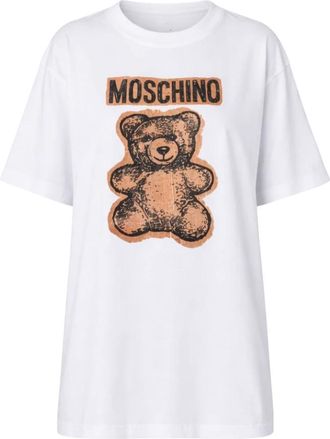 Moschino Femme, Tops, Blanc, Taille: 38 FR T-shirt en jersey de coton