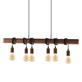 Eglo home24 Pendelleuchte IV 101 x 110 x 7cm Braun Material: Metall Metallart: Stahl Oberfläche Metall: Lackiert E27