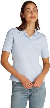Tommy Hilfiger Polo Manches Courtes Femme 1985 Pique Regular Fit, Bleu (Breezy Blue), XXL