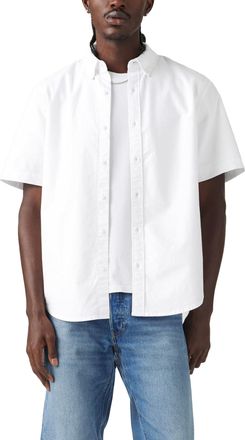 Levi's Herren Ss Authentic Hemd mit Button-Down-Kragen, Bright White, Medium