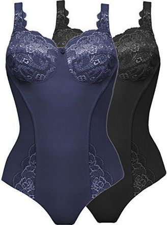 Susa Lot de 2 Body sans Armature Femme 6538 Noir Marine FR 105 E