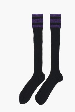 Dsquared2 Ribbed Long Socks with Lurex Details size L