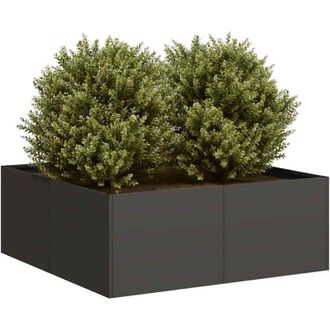 vidaXL Vidaxl - Jardini&egrave;re en acier 80x80x30 cm - Fond ouvert pour drainage efficace - Assemblage requis - Pour fleurs, l&eacute;gumes et herbes