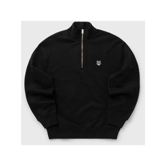 Maison Kitsun&eacute; Homme, Sweatshirts et sweats &agrave; capuche, Noir, Taille: 2XL Fox Head Comfort Half Zip SweaT-shirt