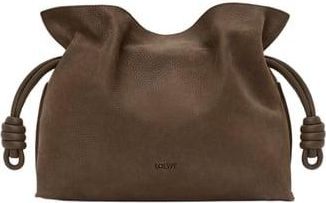 Loewe Flamenco clutch moyen en nubuck grain&eacute;