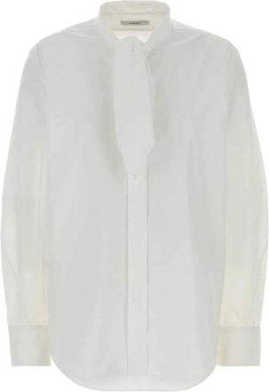 Givenchy Cocoon Hemdbluse aus Popeline mit Schleife - - Blouses & Shirts - Damen - Wei&szlig; - XS