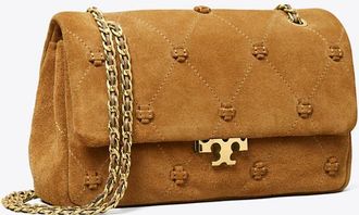 Tory Burch Kleine Bunny Knot Schultertasche aus Wildleder