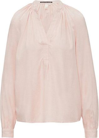 QS by s.Oliver Langarmbluse Bluse Melierte Viskosebluse mit Raffung