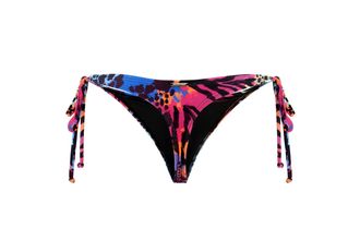 Relleciga Damen Bademode Bikinihose Tanga-Unterteil mit Schn&uuml;rchen Fauna XS/S