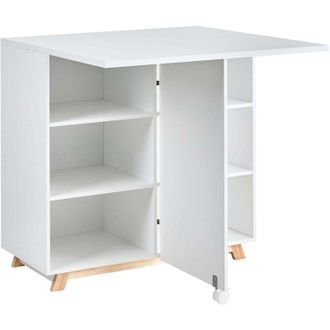Beliani Sekret&auml;r FLOMOT Wei&szlig; 80 cm 40/80 cm klappbar