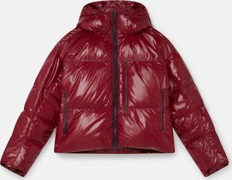 Stella McCartney TrueNature Short Padded Coat, Woman, Shadow Red, Size: XL