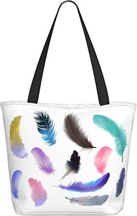AOOEDM Sac &agrave; provisions Western Colorful Feathers Ladies 13x11x7in.Le cadeau parfait pour la Saint-Valentin.Cest de la Saint-Valentin pour maman, fille, &eacute;pou