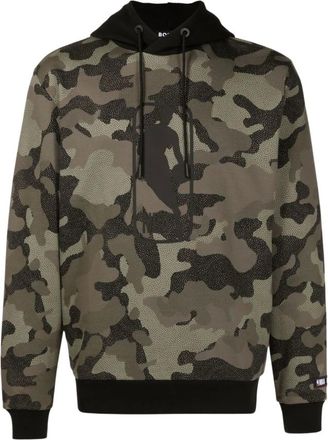 HUGO BOSS Homme, Sweatshirts et sweats &agrave; capuche, Vert, Taille: S Sweat &agrave; capuche logo camouflage