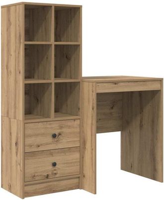 vidaXL Bureau avec rangement 2 pcs chêne artisanal 60 x 50 x 76 cm Vidaxl