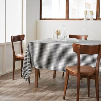 Altobuy Joel - Nappe Rectangulaire 150x250cm Gaze de Coton Vichy Coloris Truffe