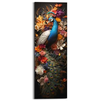 Reinders Wandbild, Colourful Peacock, Wohnzimmer, Bilder, Wanddeko, Room Decor, MDF, Mehrfarbig, 90 x 30