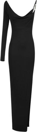 Elisabetta Franchi Femme, Robes, Noir, Taille: 38 FR Cr&ecirc;pe Jersey Evening Dress