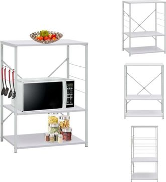 vidaXL Küchenutensilienhalter & -ablagen - Living Mikrowellenregal Weiß 60×39,6×79,5 cm Holzwerkstoff - Weiß