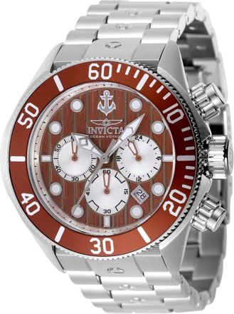 Invicta Ocean Voyage 47831 Herrenuhr - Quarzwerk - Edelstahl mit braunem Zifferblatt - 51 mm
