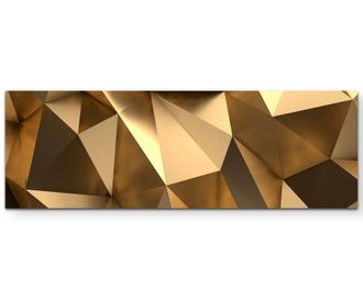Paul Sinus Art Leinwandbilder | Bilder Leinwand 150x50cm 3D Goldener Hintergrund