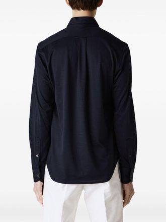 Tom Ford Mens Shirt Silk-Cotton Blue