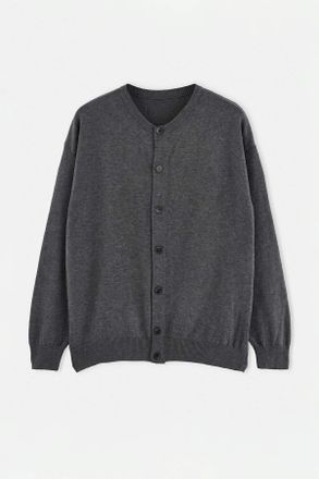 Trendyol MAN Herren Grau Einfarbig Lang Oversize Cardigans