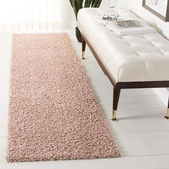 Safavieh Zottelig Teppich für Wohnzimmer, Esszimmer, Schlafzimmer - Primo Shag Collection, Hoher Flor, Beige, 66 X 244 cm