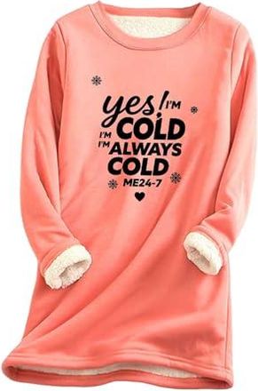 Generic sous Pull Femme Haut Thermique Femme sous Pull Thermique Femme Doux Glamour D&eacute;bardeur Thermique &Eacute;pais Col Rond en Polyester Top Chaud Et Tendance pour