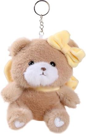 Generico Porte-cl&eacute;s en peluche, peluche mignonne, jouets poup&eacute;es animaux en peluche ours rempli pour sac &agrave; dos, artisanat doux, Brun clair, Consulte la descrip
