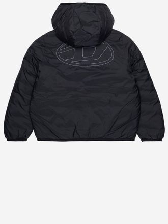 Diesel Boys Hooded Nylon Jacket Black Polyamide (nylon)