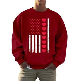 Generic 2026 Sweat-shirt d&eacute;contract&eacute; &agrave; col rond pour homme et femme Motif lettres imprim&eacute;es, Rouge, 3XL