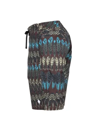 Marcelo Burlon Logo Print Swim Shorts - Brown